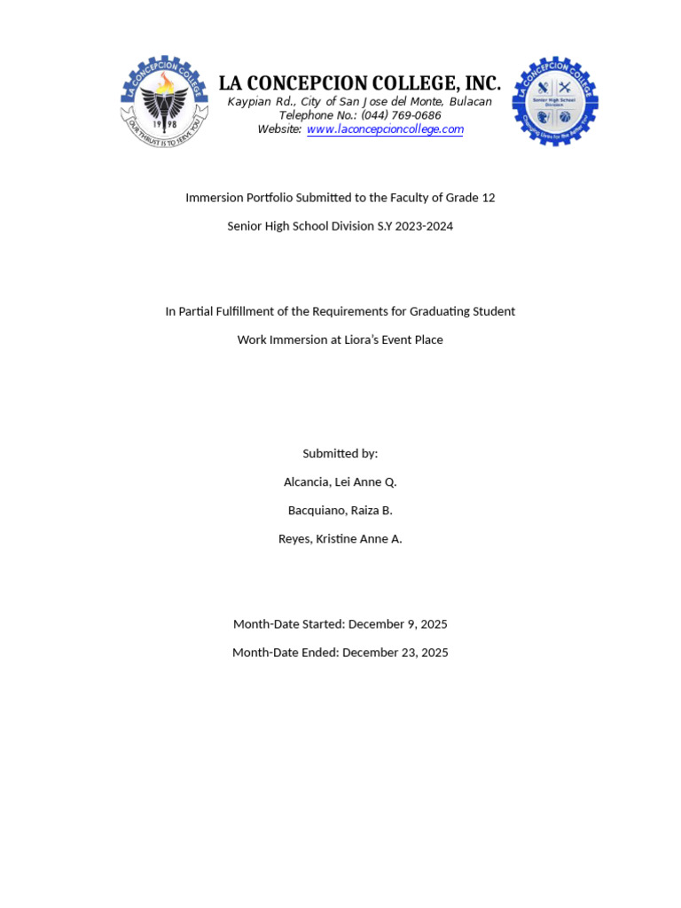 Work Immersion Papers | PDF