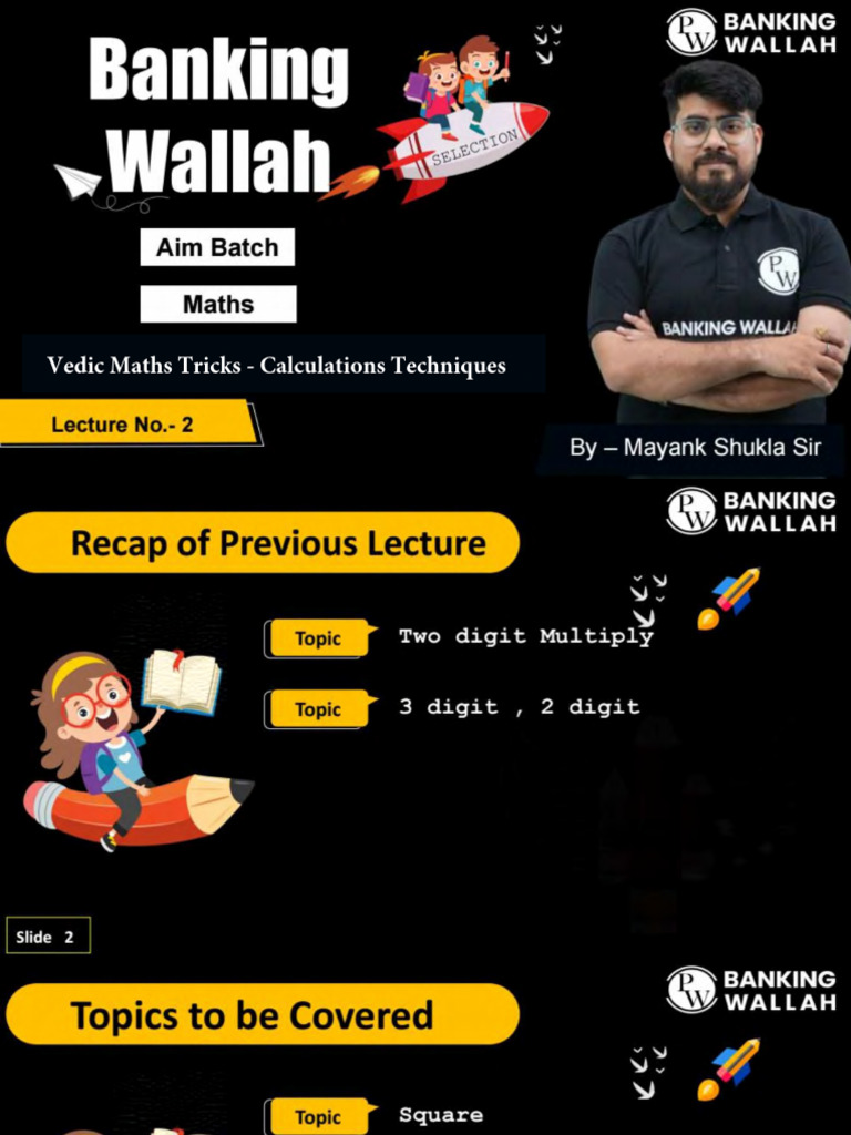 Vedic Maths Tricks - Calculations Techniques 02 _ Class Notes | PDF