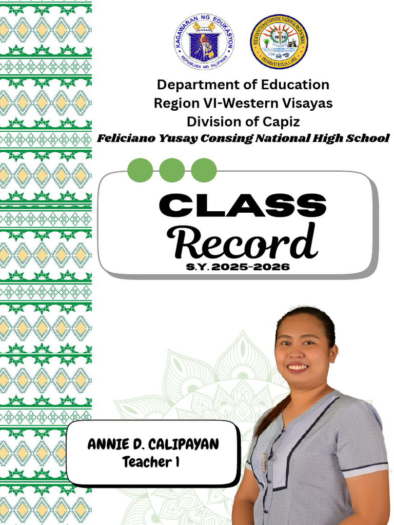 Department of Education Region VI-Western Visayas Division of Capiz Feliciano Yusay Consing ...