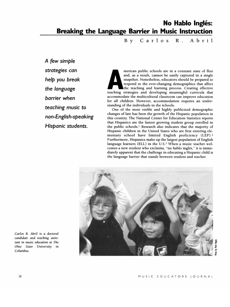 Abril 2003 No Hablo Ingles Breaking The Language Barrier in Music ...