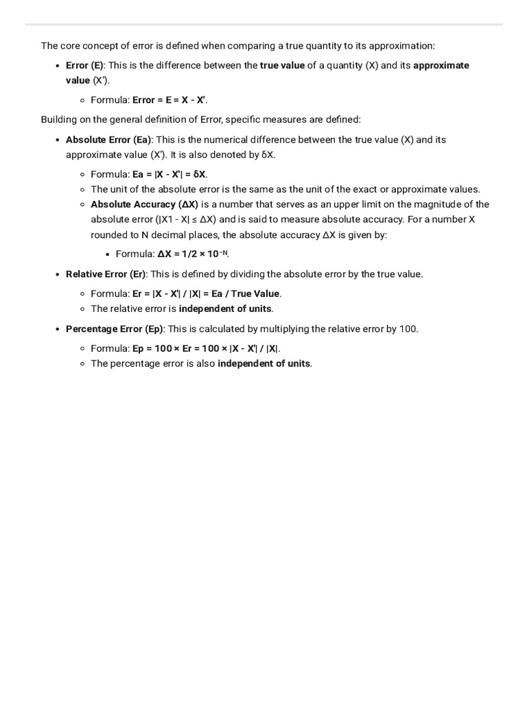 Understanding Error Types and Formulas | PDF