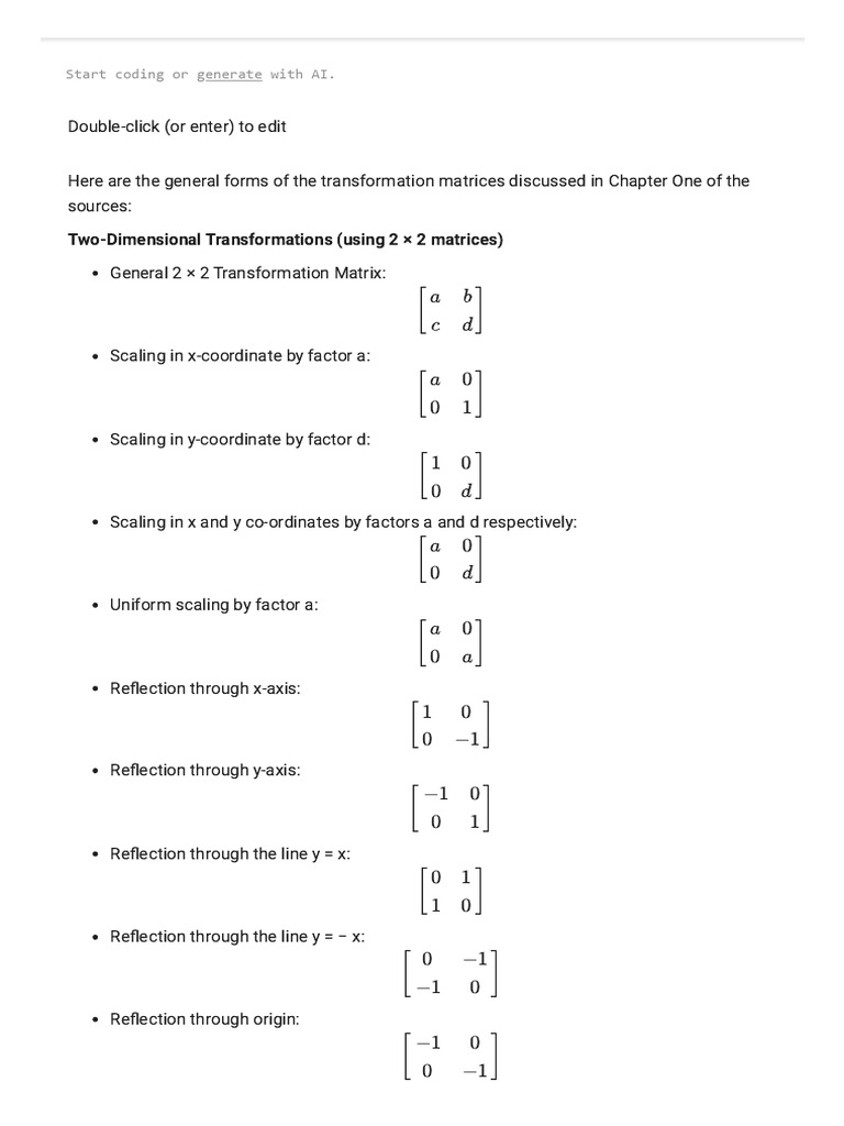 Chapter 1 and 2 CG Formulas | PDF | Cartesian Coordinate System ...