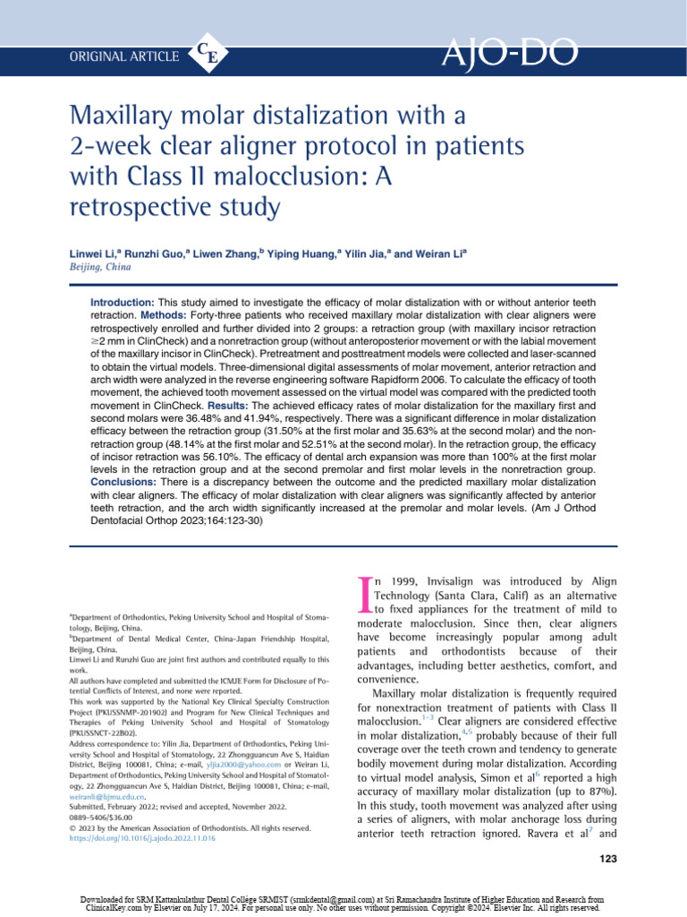 18 Maxillary Molar Distalization With A | PDF | Dentistry Branches ...