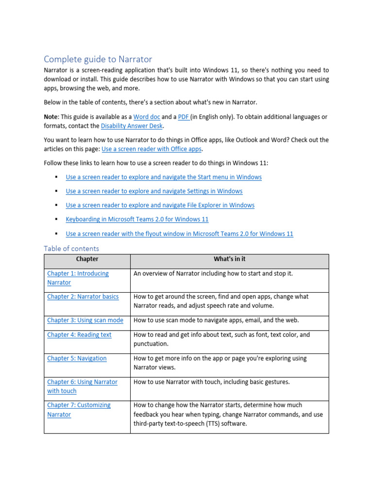 Windows 11 Complete Guide To Narrator-April-2024 | PDF | Computer ...