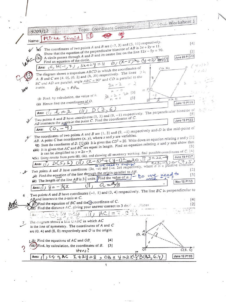 Coordinate Geometry +circles | PDF