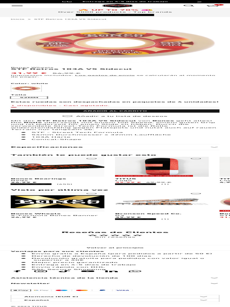 STF Retros 103A V5 Sidecut Bones Wheels Rueda en… | PDF