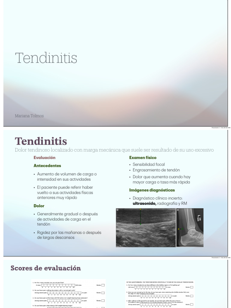 Tendinitis | PDF | Medicina | Especialidades Quirúrgicas