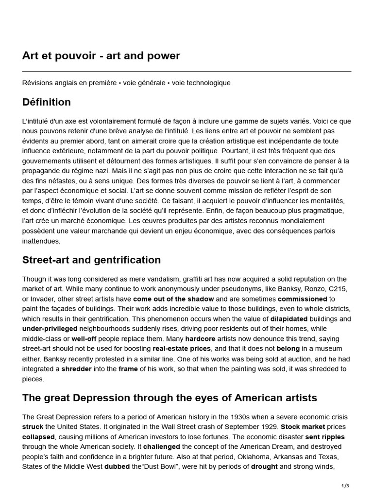 Art, Power, and Social Change Insights | PDF | Dust Bowl