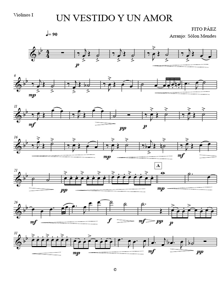 Partitura: Un vestido y un amor | PDF