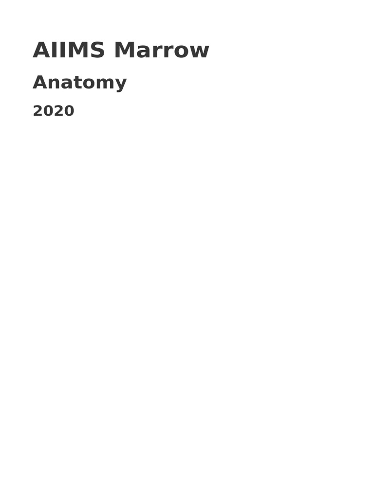 AIIMS Marrow Anatomy Exam Options | PDF