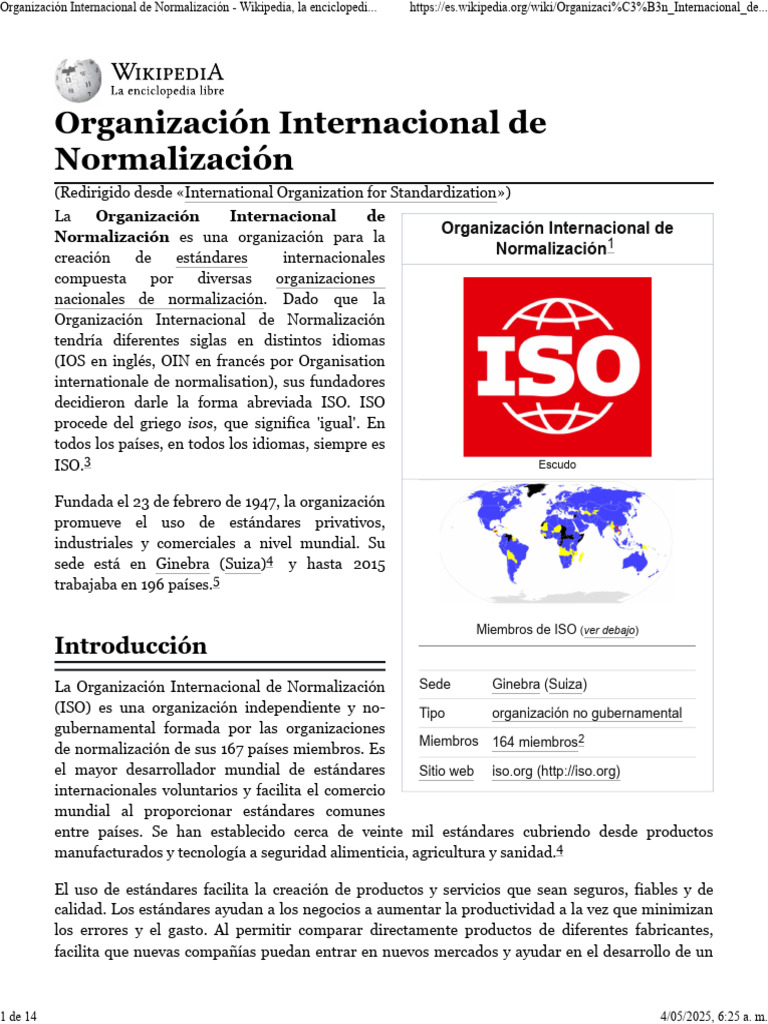Iso Nomral | PDF | Organización internacional para la estandarización ...