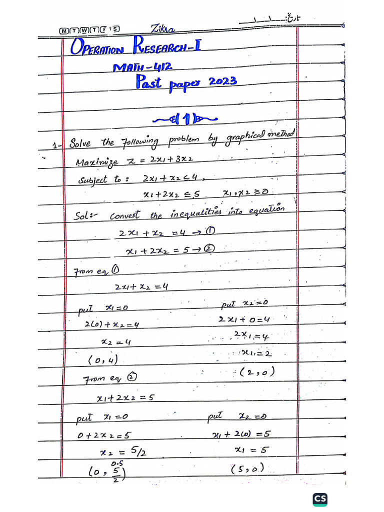 Operation Research 2023-1 | PDF
