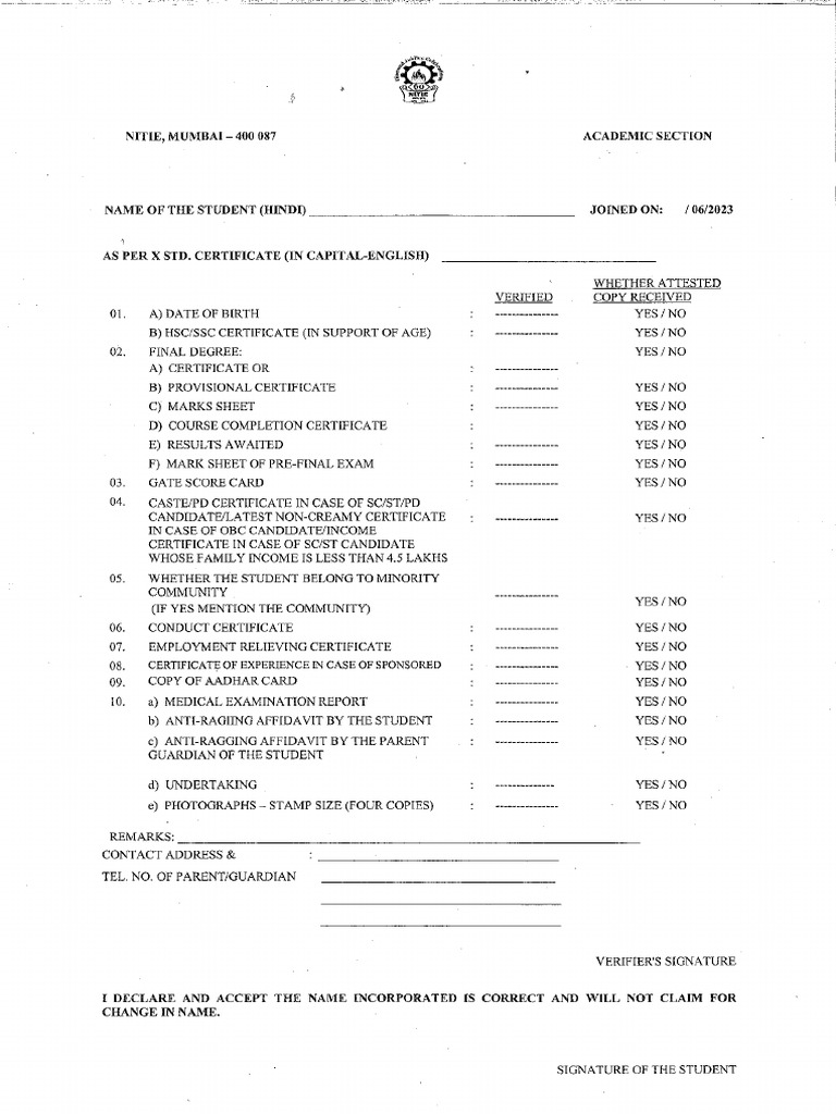 Check List | PDF