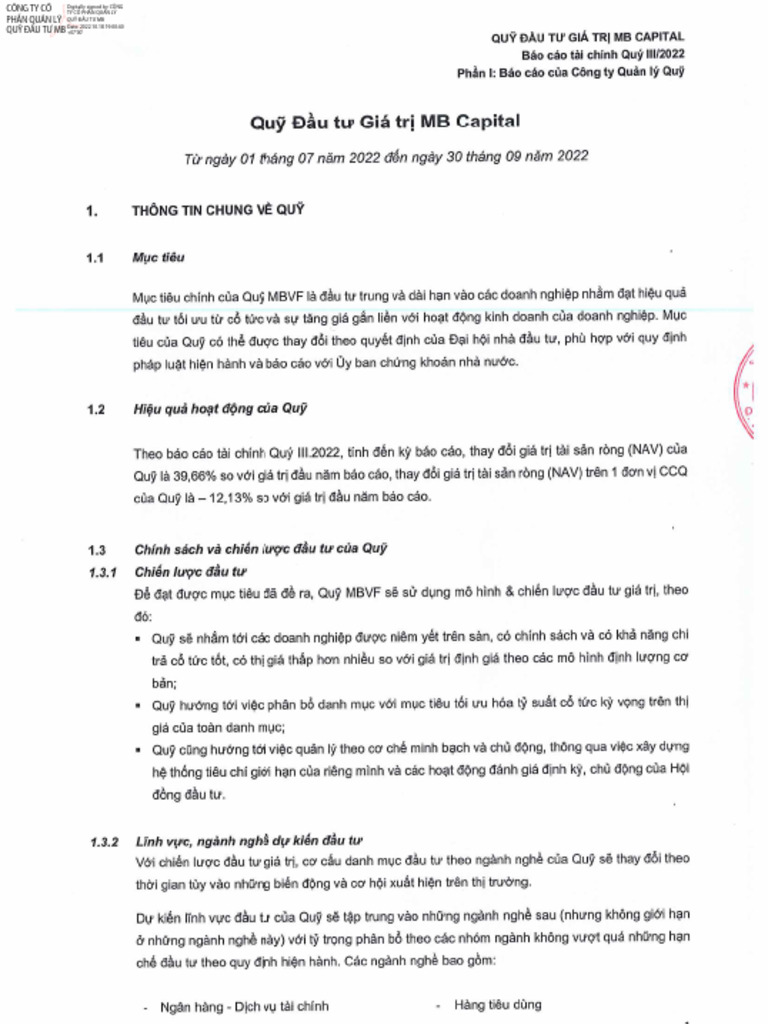 MBVF Baocaotaichinh Q3 2022 | PDF