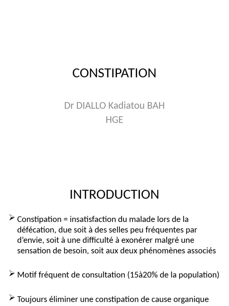 Diagnostic et traitement de la constipation | PDF | Constipation | Rectum