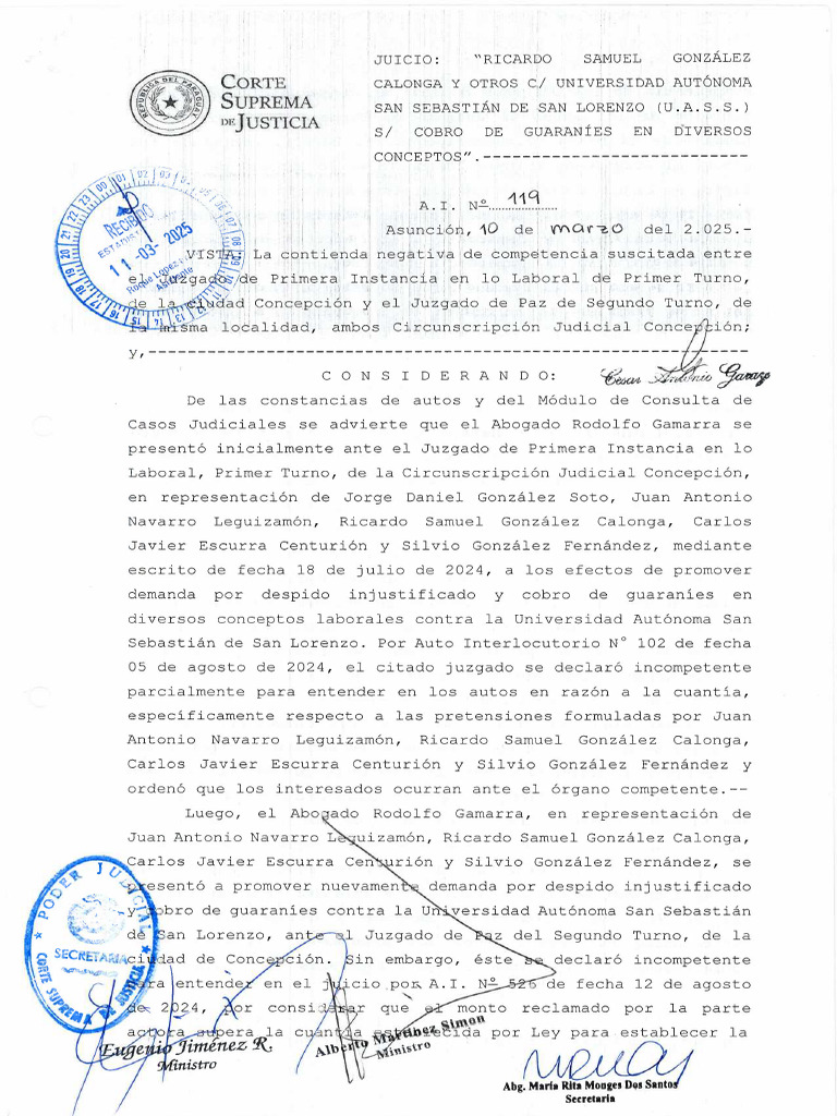 Contienda de Competencia Laboral UASS | PDF
