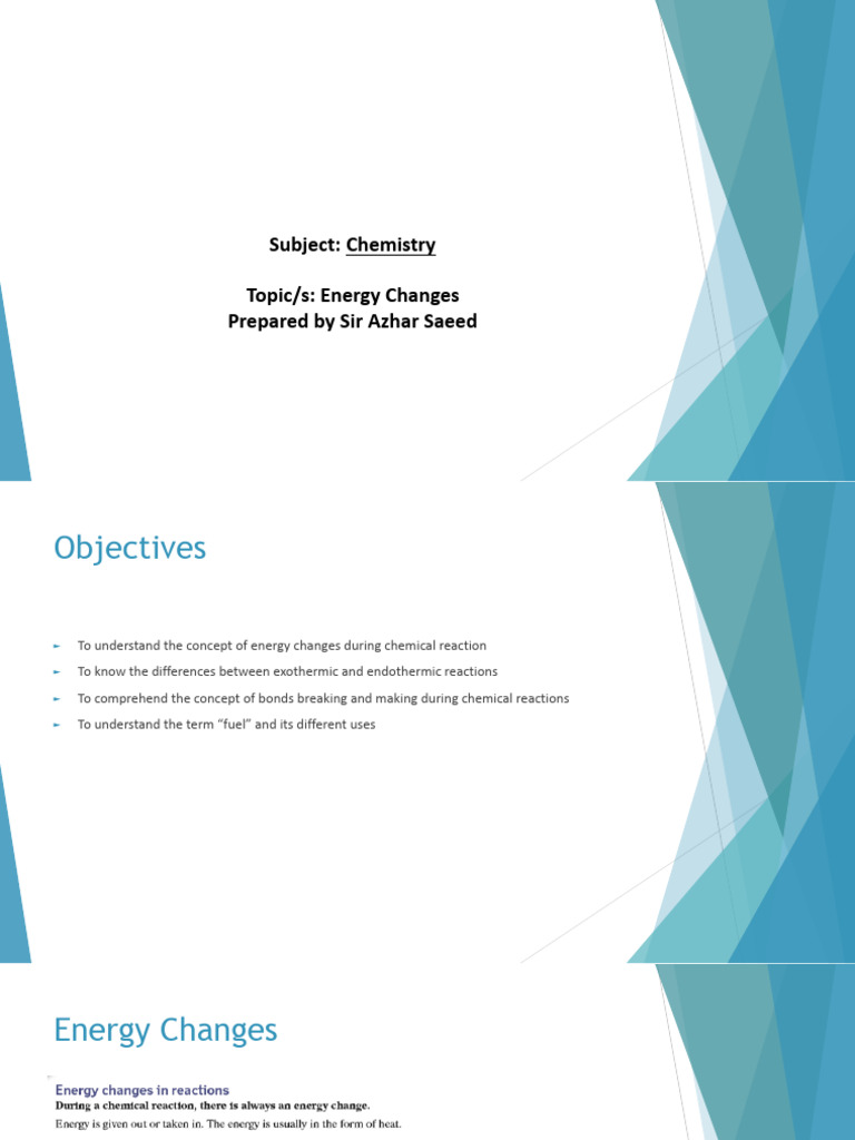 The City School - Chemistry Notes - Energy Changes | PDF