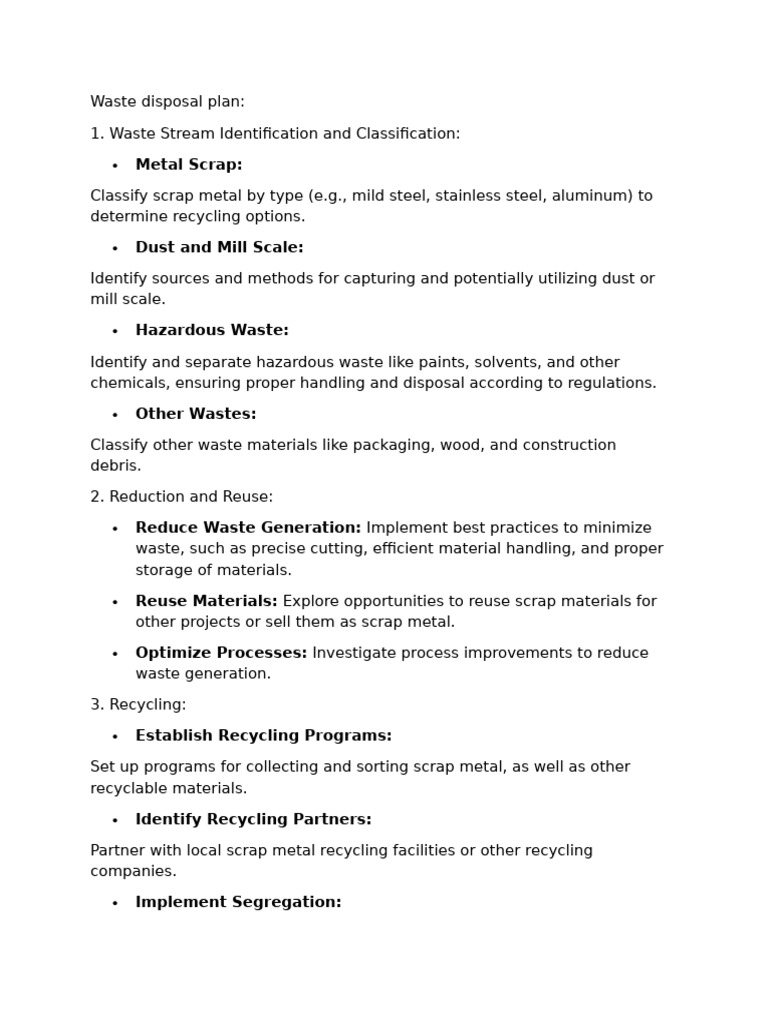 Comprehensive Waste Disposal Plan Guide | PDF | Waste Management | Waste