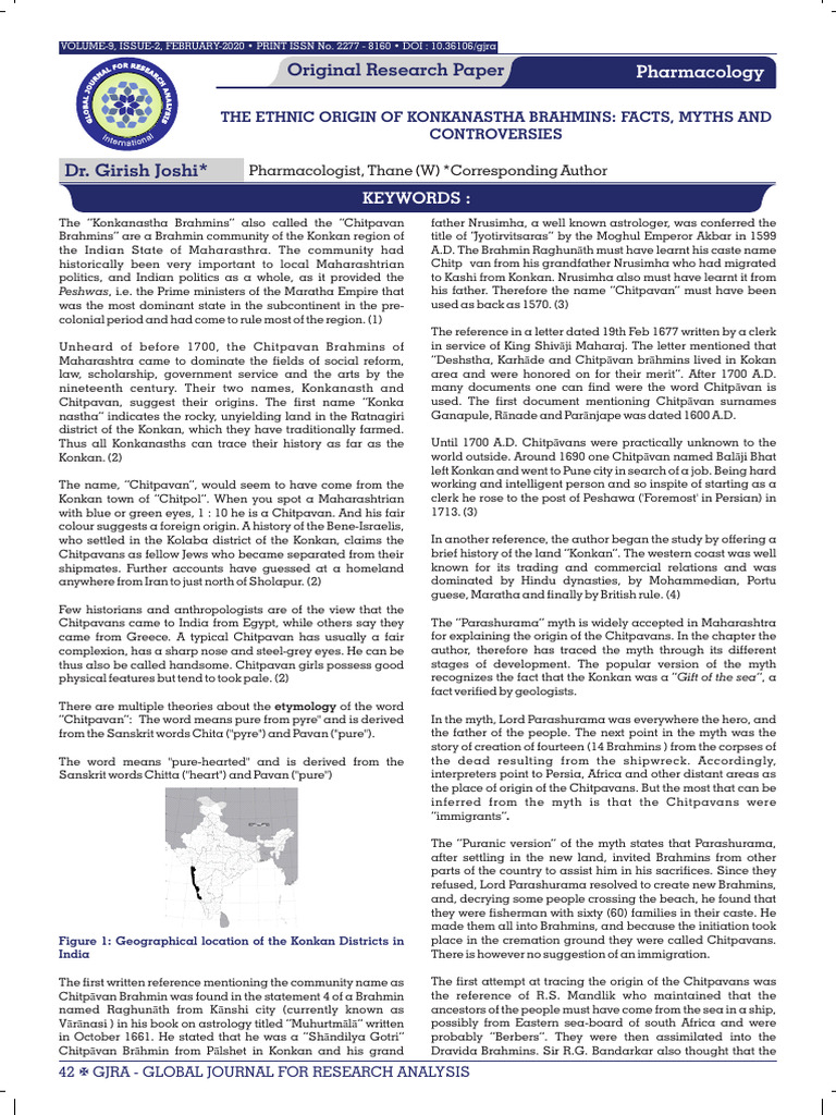 Origins of Konkanastha Brahmins | PDF