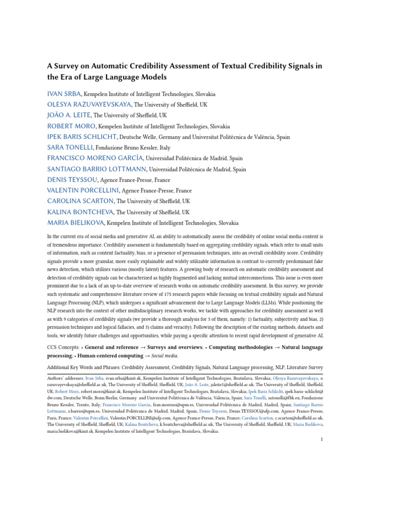 Credibility assessment in AI | PDF | Artificial Intelligence | Intelligence (AI) & Semantics