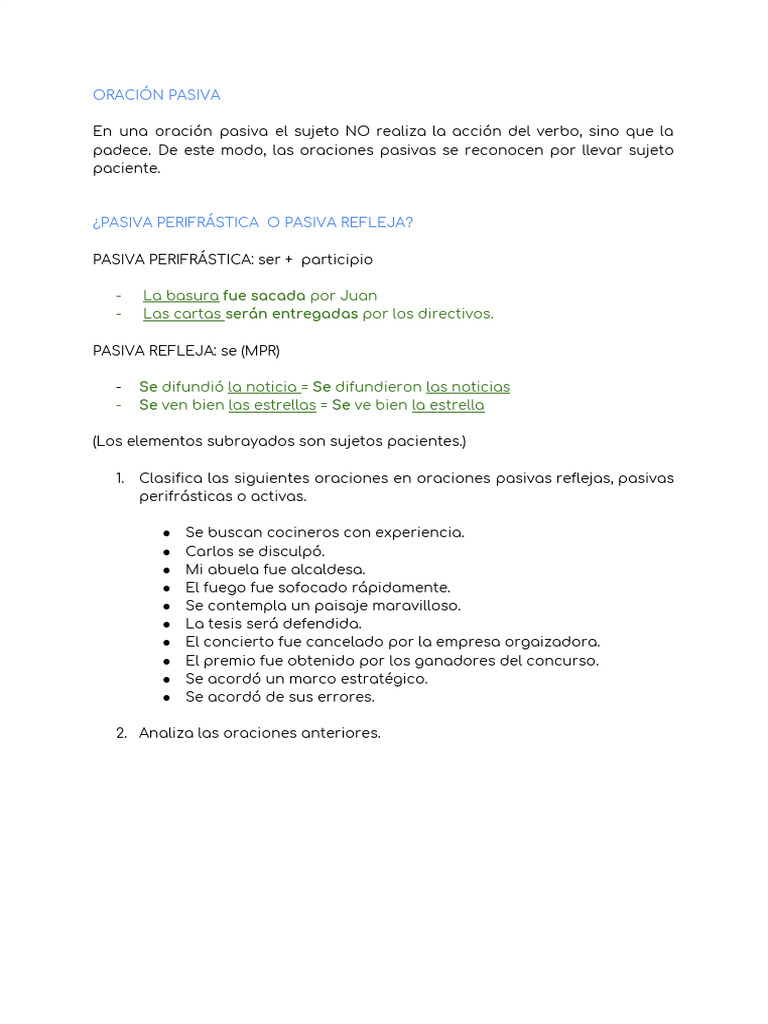 ORACIÓN-PASIVA | PDF