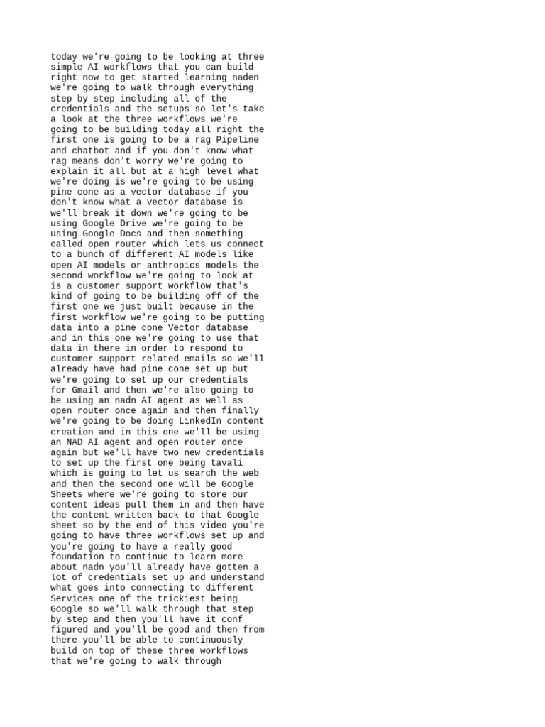 3 AI Workflows Step-by-Step (Beginner's Guide To n8n) | PDF | Gmail ...