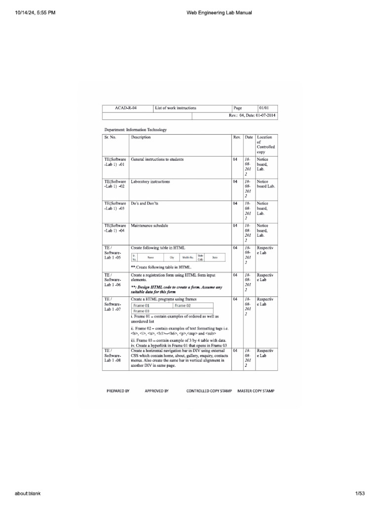 web Engineering lab manuals | PDF