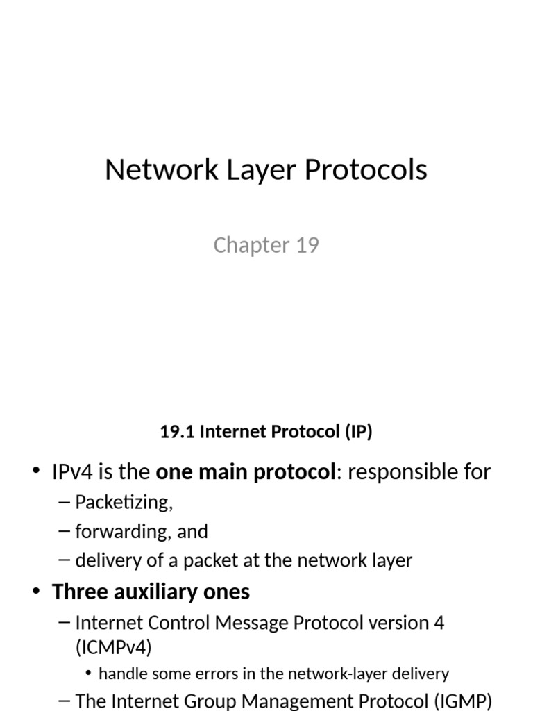 Chapter 19 Network Layer Protocols | PDF | Internet Protocols | Network Architecture
