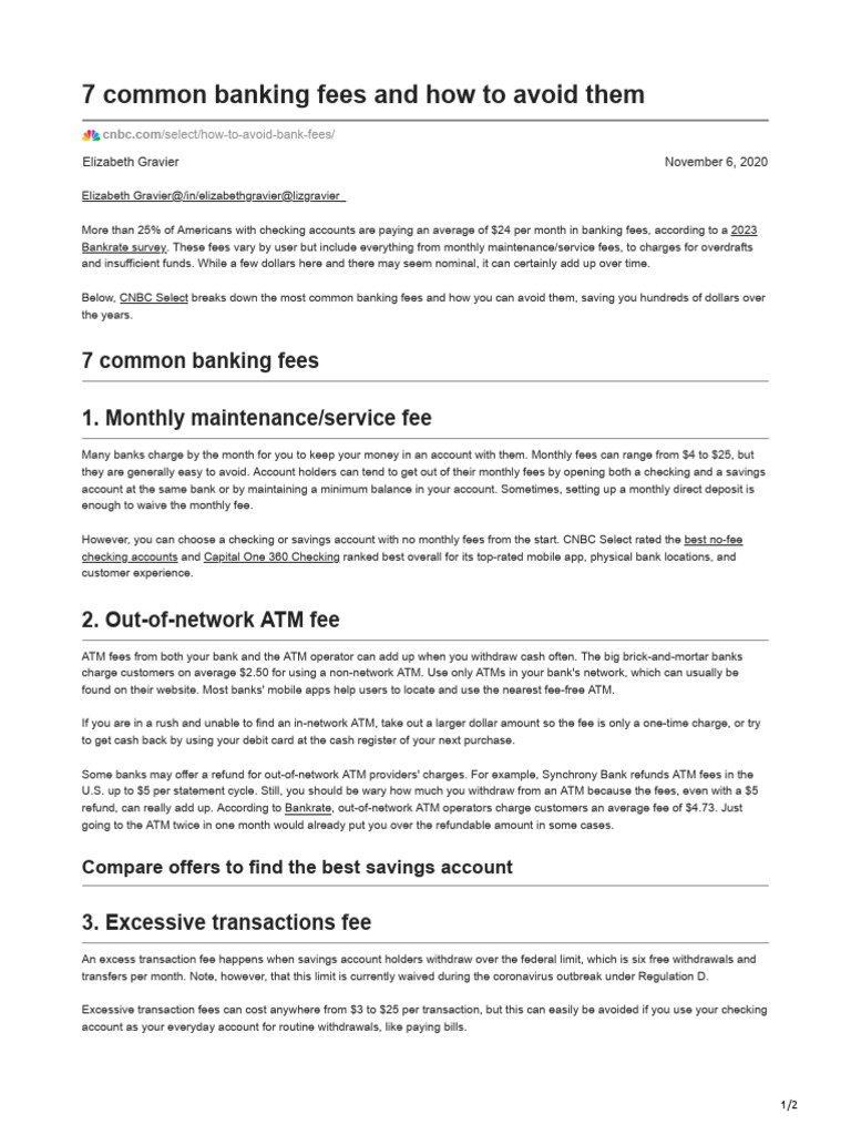 7 Common Banking Mistakes | PDF | Transaction Account | Overdraft