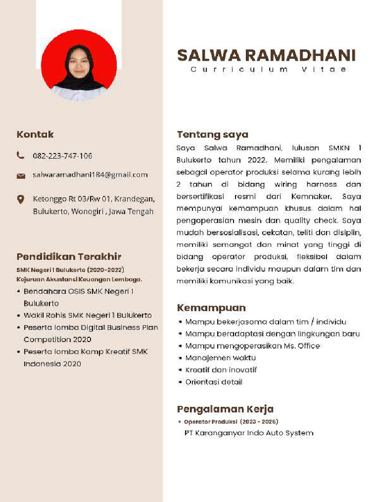 Berkas Lamaran Salwa | PDF