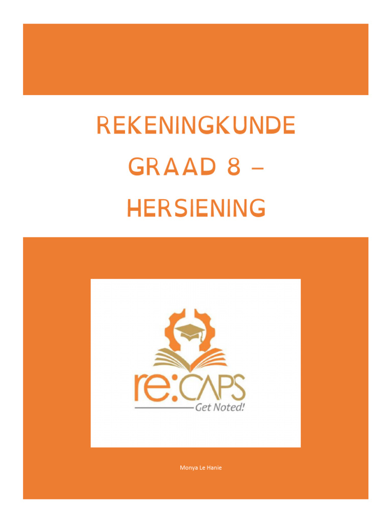 Graad 8 - Rek - 8. Werkboek - Hersiening | PDF