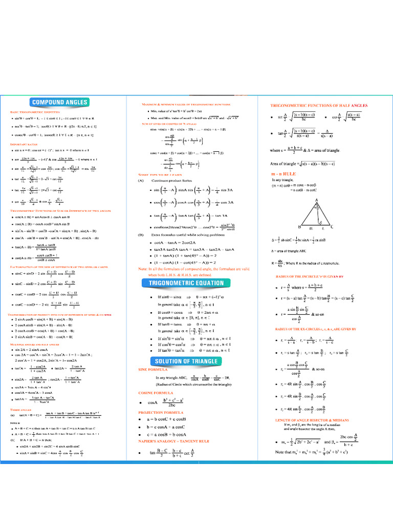 Trigonometry Chart | PDF