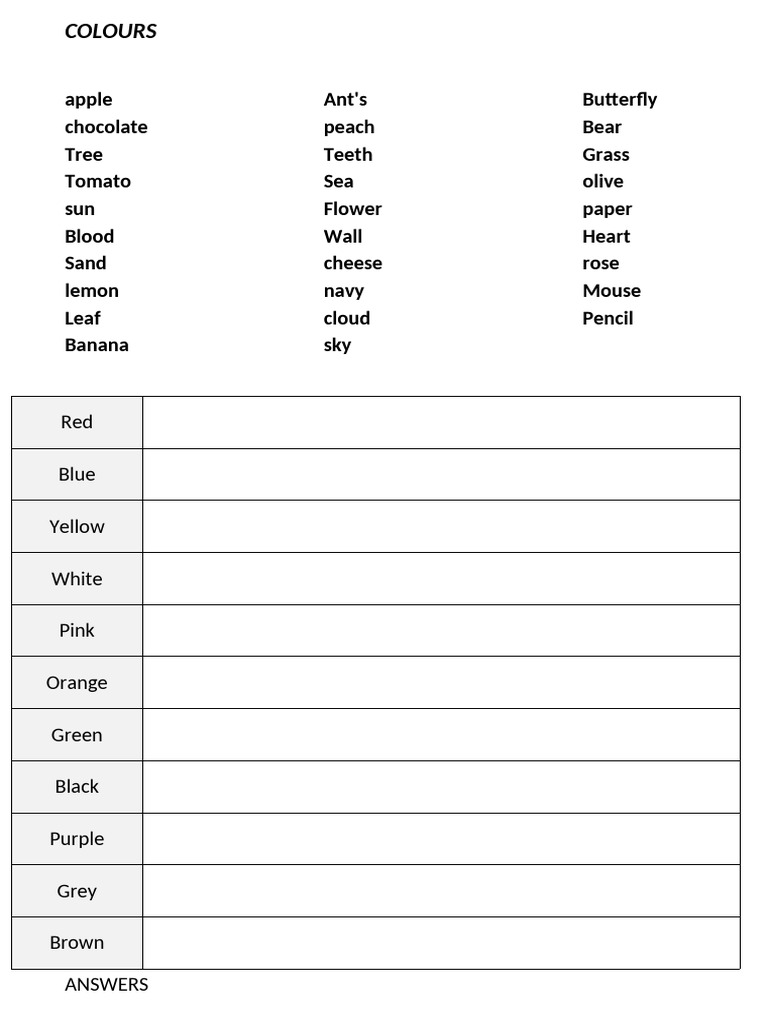 English Colors and Their Shades | PDF