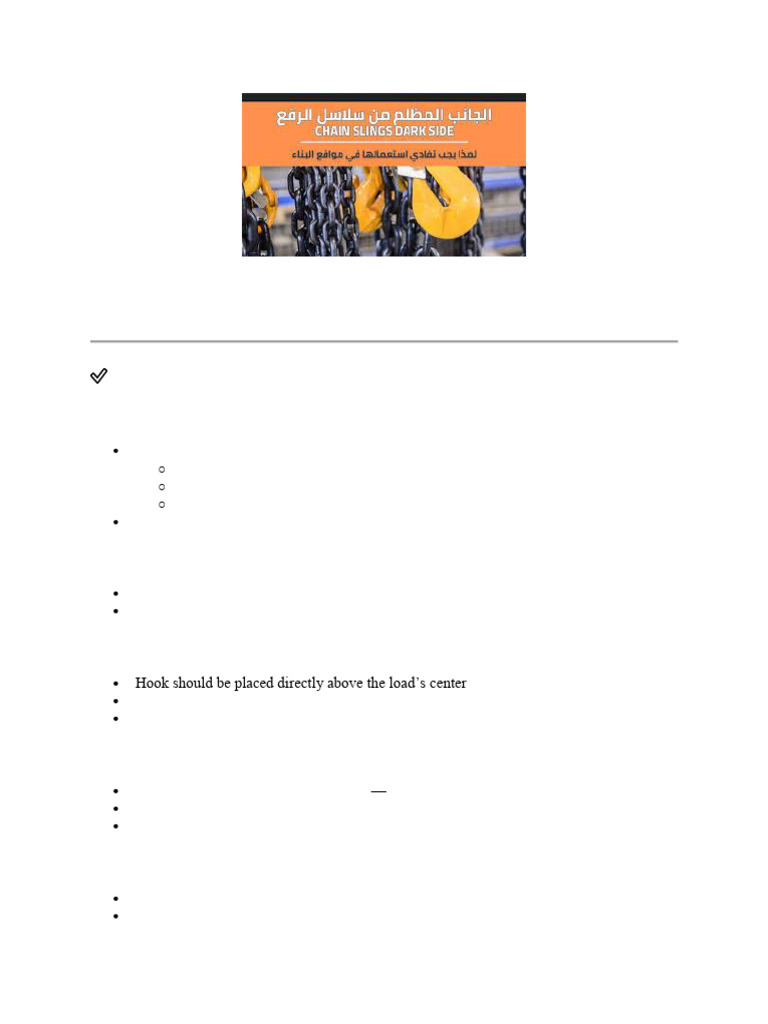 Safe Use of Chain Block | PDF