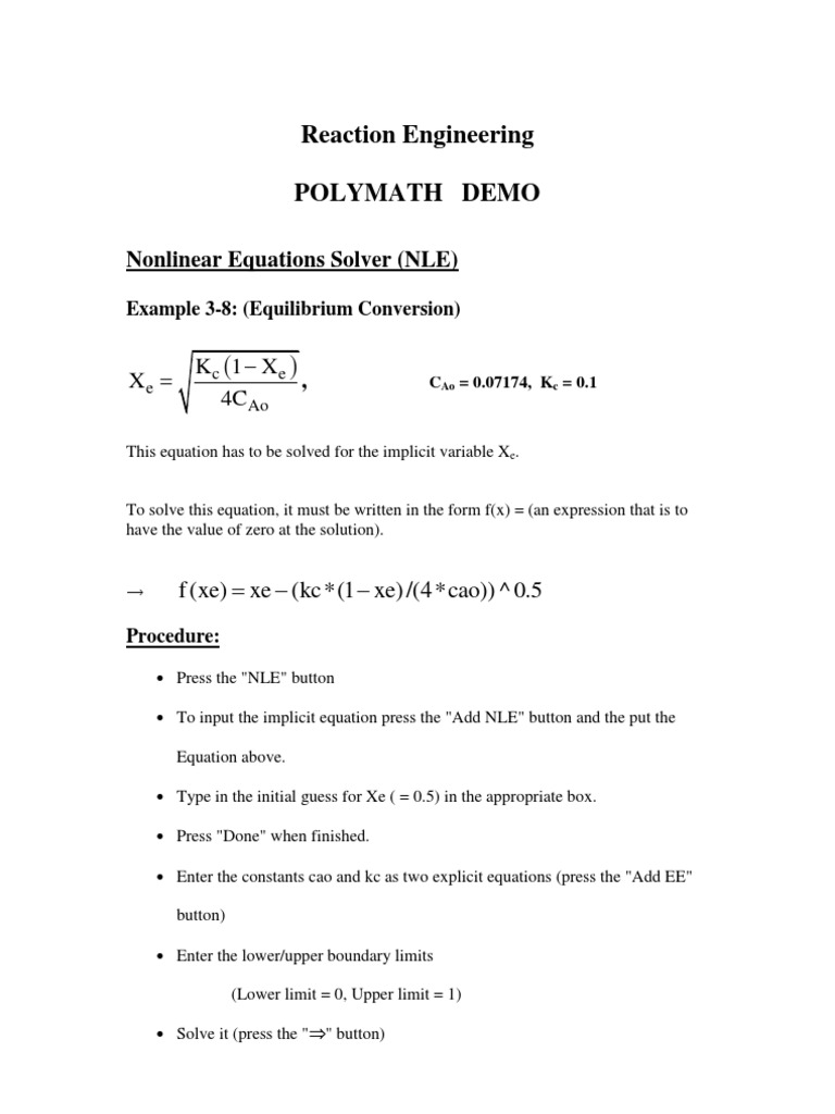 Polymath Demo | PDF | Equations | Exponential Function