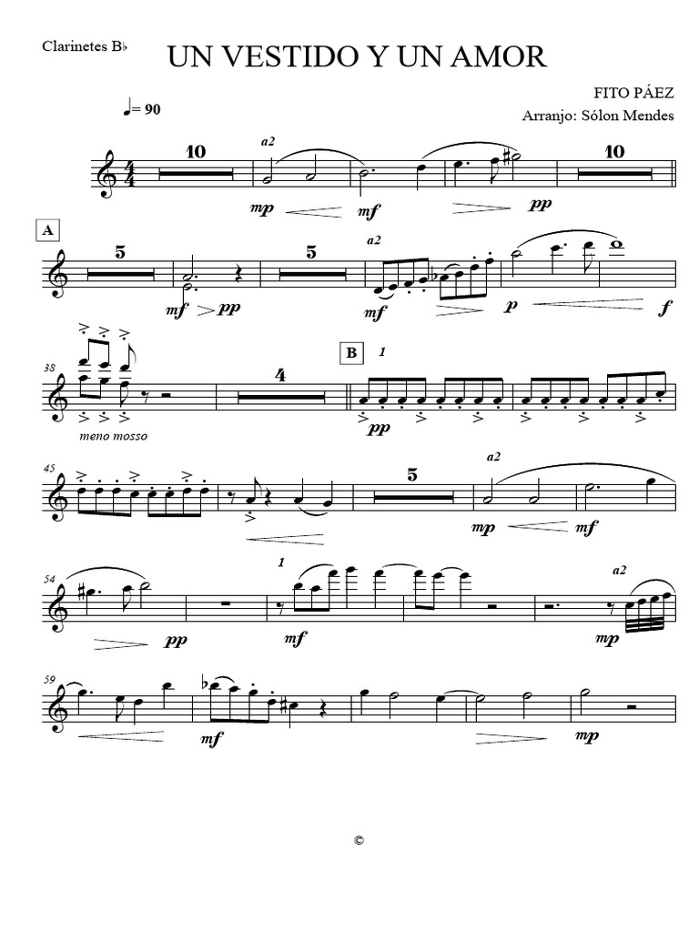 Un Vestido y Un Amor - Clarinetes | PDF