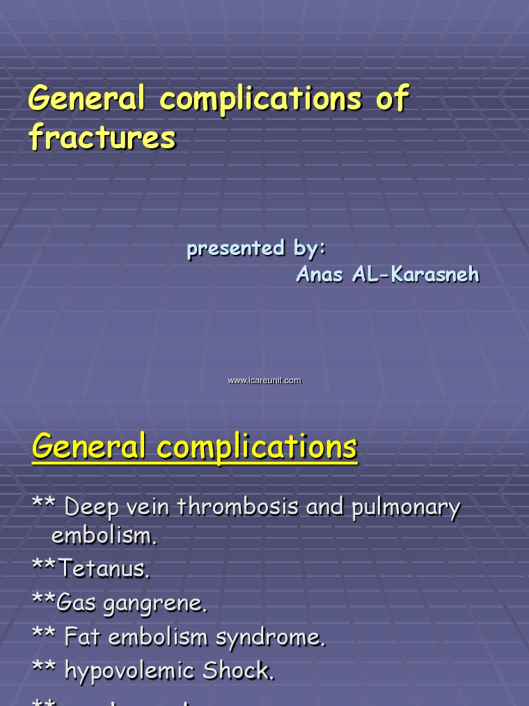 1 - General Complications of Fractures - d3 | PDF | Shock (Circulatory ...