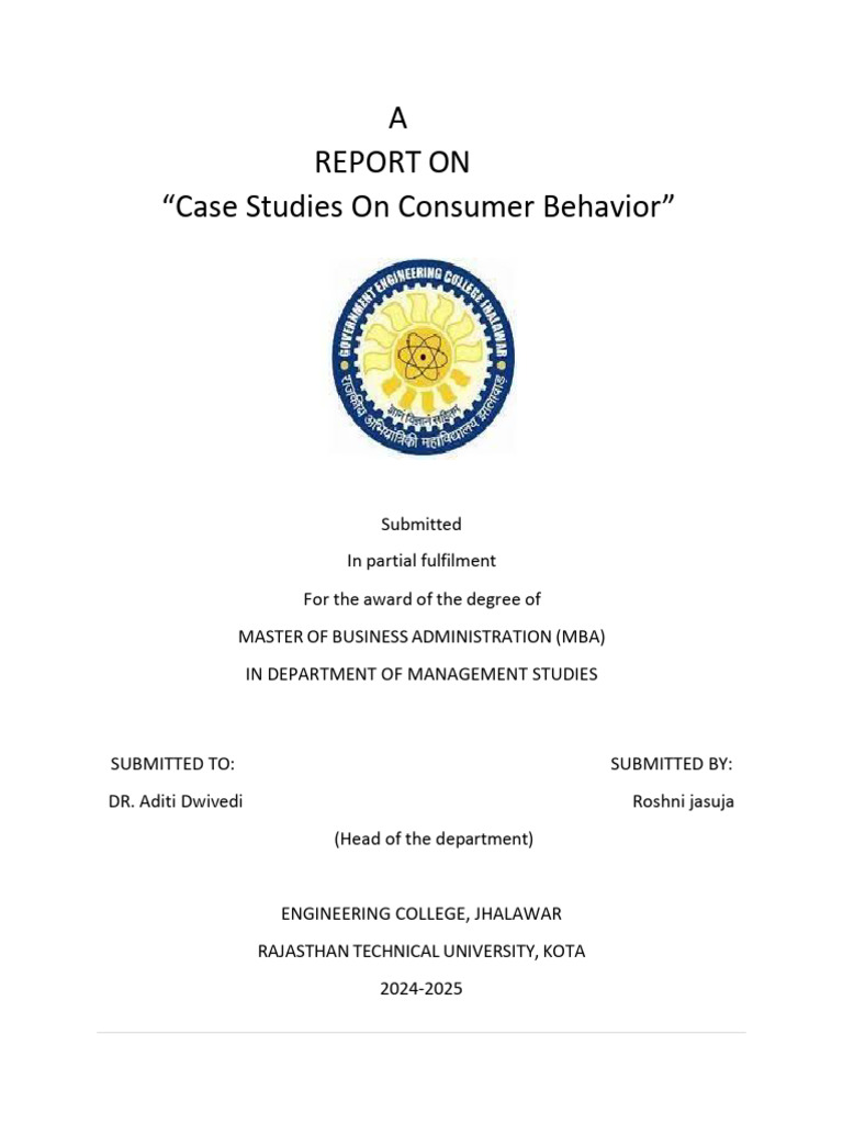 Case Studies On Consumer Behaviour | PDF | Marketing | Consumer Behaviour