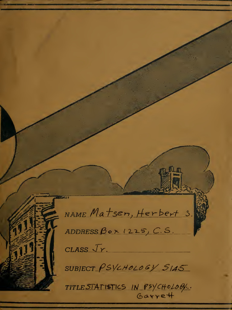 Statistics in Psychology and Education - Garrett, Henry Edward, 1894 ...