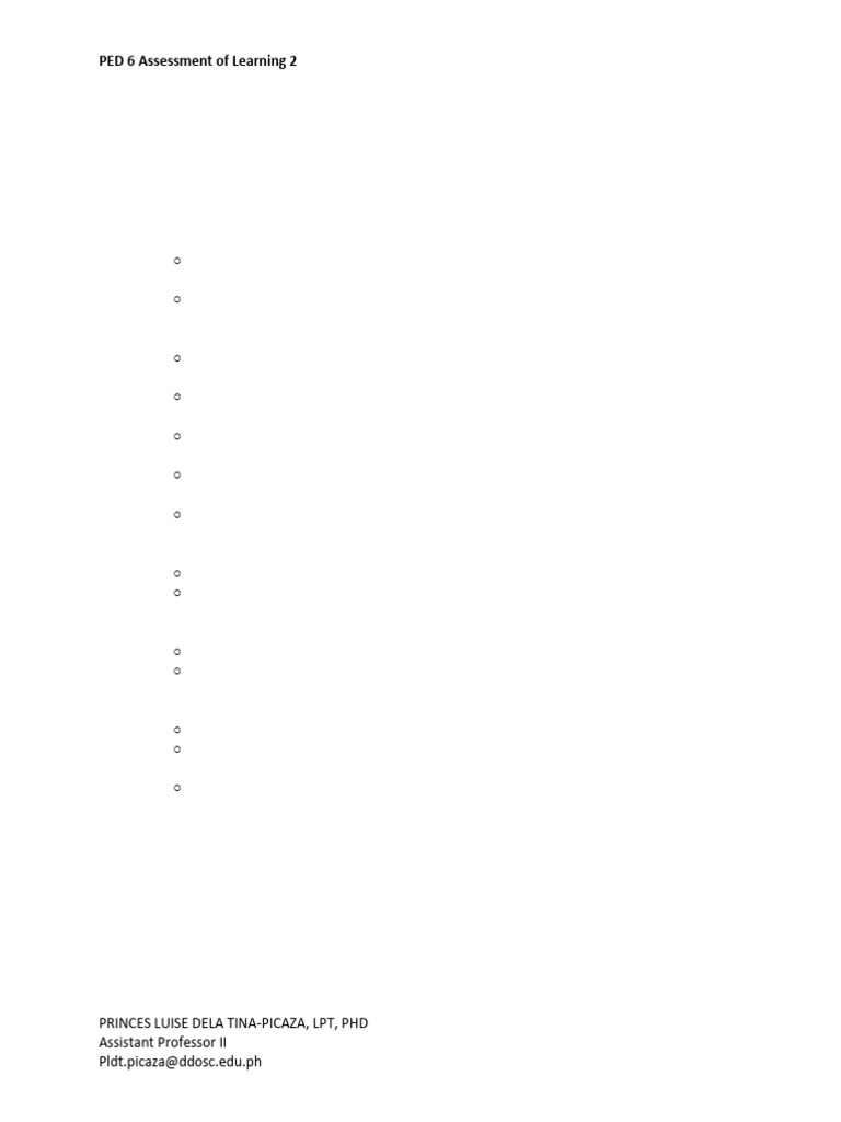 Ped 6 Assessment of Learning 2 Teaching Demo | PDF | Learning ...