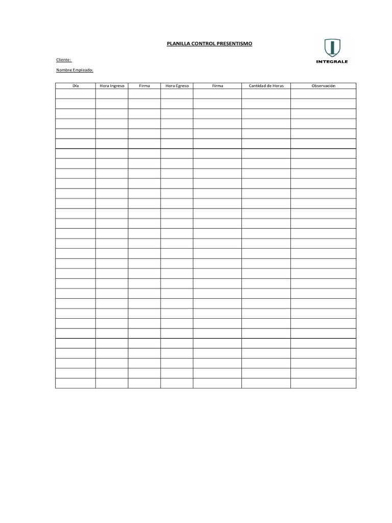 Planilla Control Presentismo-2 | PDF