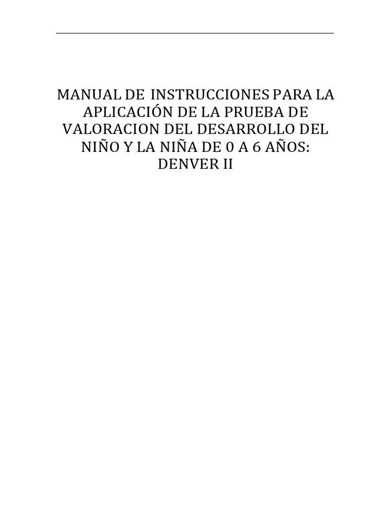 Manual de Prueba Denver II para Niños | PDF | Dibujo | Comportamiento