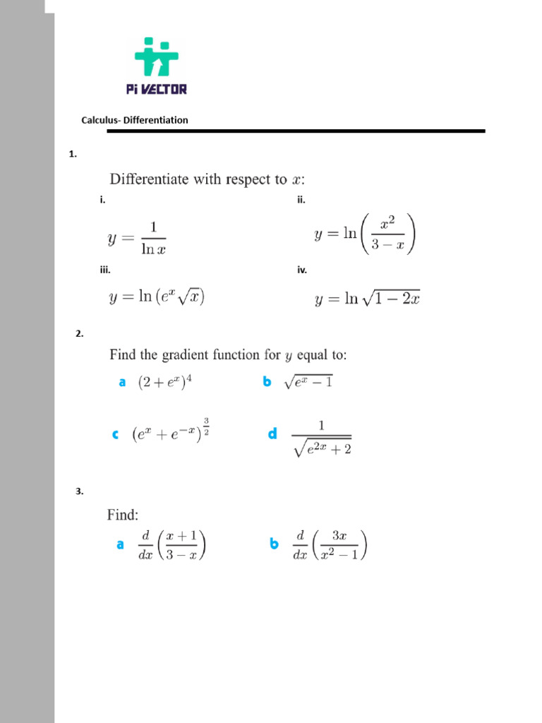 Calculus - Differentiation | PDF