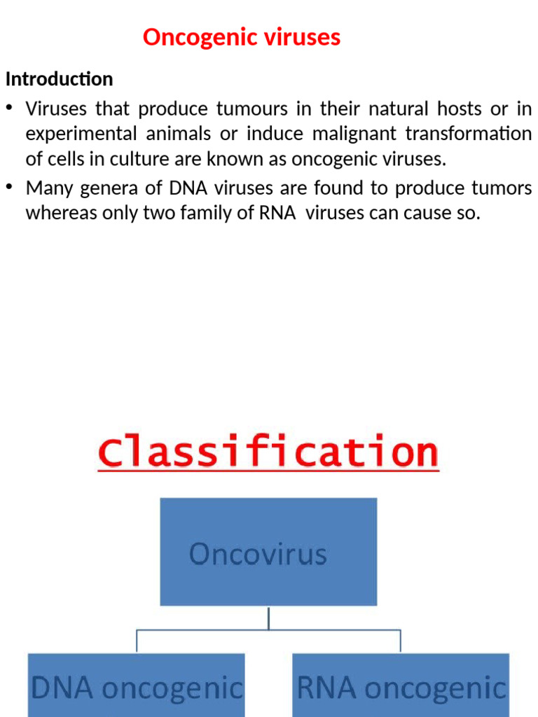 Overview of Oncogenic Viruses | PDF | Virus | Carcinogenesis