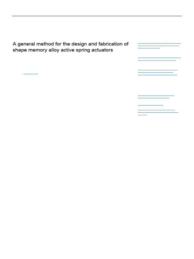 A General Method For The Design and Fabrication of Shape Memory Alloy Active Spring Actuators ...