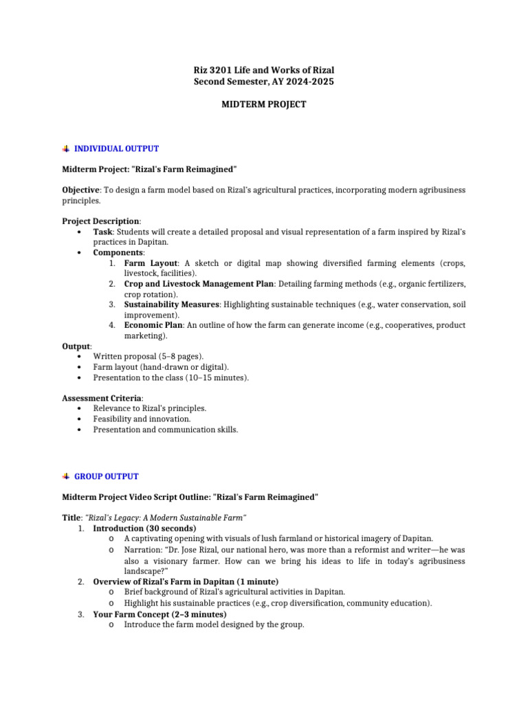 Riz 3201 Life and Works of Rizal | PDF | Agriculture | Farms