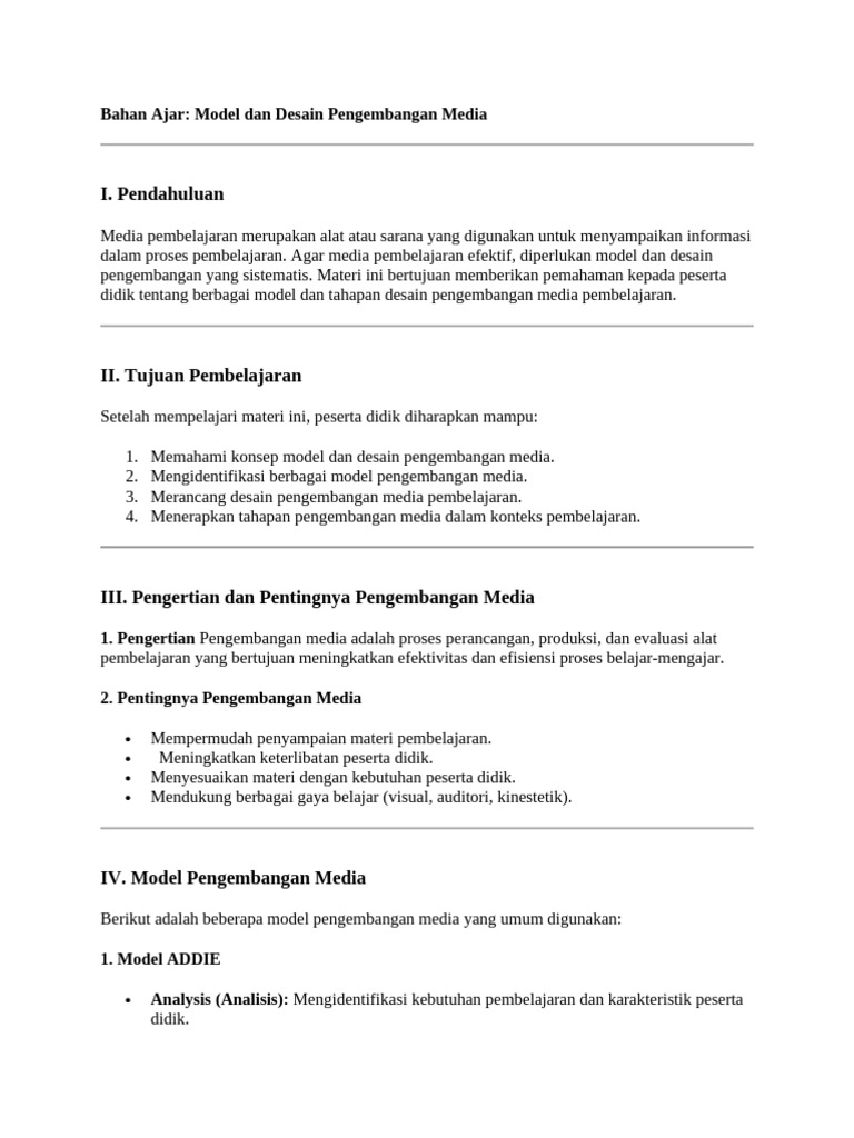 Model Pengembangan Media Pembelajaran | PDF