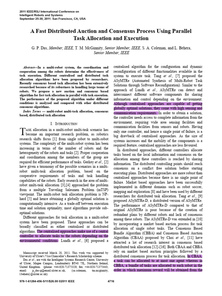 2011 - P - IROS - A Fast Distributed Auction and Consensus Process Using Parallel Task ...