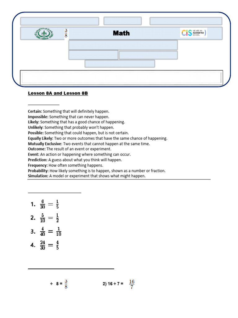 Reinforcement Worksheet For British Grade 5 - ANSWER KEY | PDF | Mathematical Notation ...