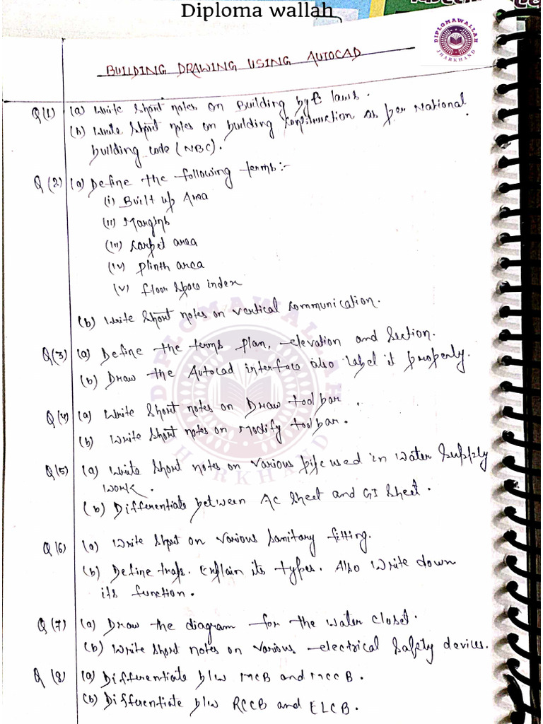 Building Drawing Using Autocadsample Questions. | PDF